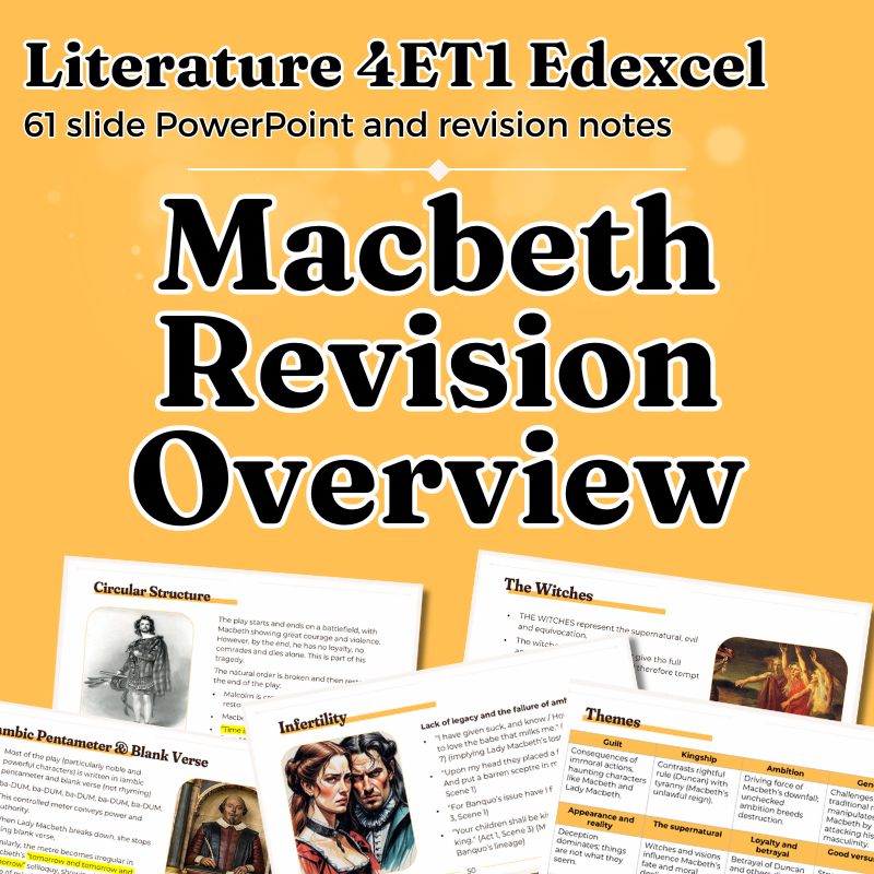 Macbeth IGCSE Revision for Edexcel Literature 4ET1 - Taughtly