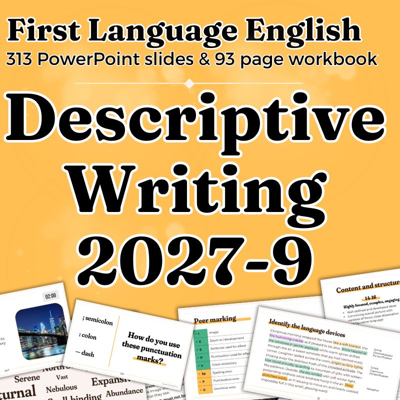 Descriptive Writing 2027: Full Unit for IGCSE First Language English ...